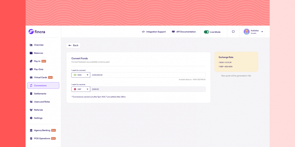 Powering multi-currency conversions|Fincra Conversion API
